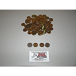 (100) Amusement Arcade Vending Machine 0.900" Tokens or Coins (Smaller Than Quarter) - New Brass Plated/Free 2-3 Day Ship!