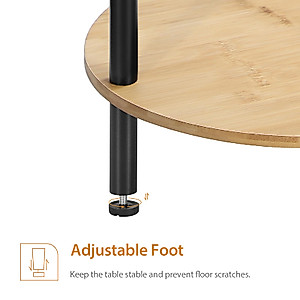 MOOACE End Tables Set of 2, Small Round Side Table, 2 Tier Nightstand Sofa Table Coffee Table with Storage Shelves for Living Room, Bedroom