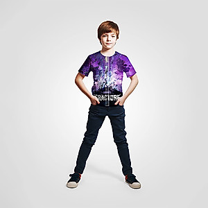 Kids Battle Royale T-Shirt Teen 3D Printing Game Short Sleeve for Boys and girlssA-003-Medium