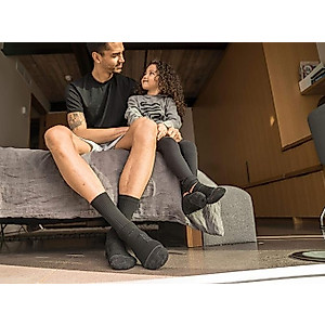 Strideline Basic Crew Socks | Quad-Ply Yarn Padding, Direct Compression and Zoned Cushioning, 8 Pack (Black, Small)