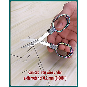 FASPLORE 2 pcs Folding Scissors Portable Scissors Stainless Steel Telescopic Cutter Foldable Scissors for Home office Outdoor Travel Fishing