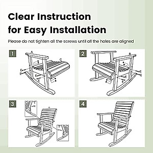Giantex Wood Rocking Chair Outdoor - Outside Rocker with High Backrest, Wide Armrests, 330 Lbs Weight Capacity, Patio Rocking Chairs for Lawn, Backyard, Indoors, Deck, Garden, Porch Chair (1, Natural)