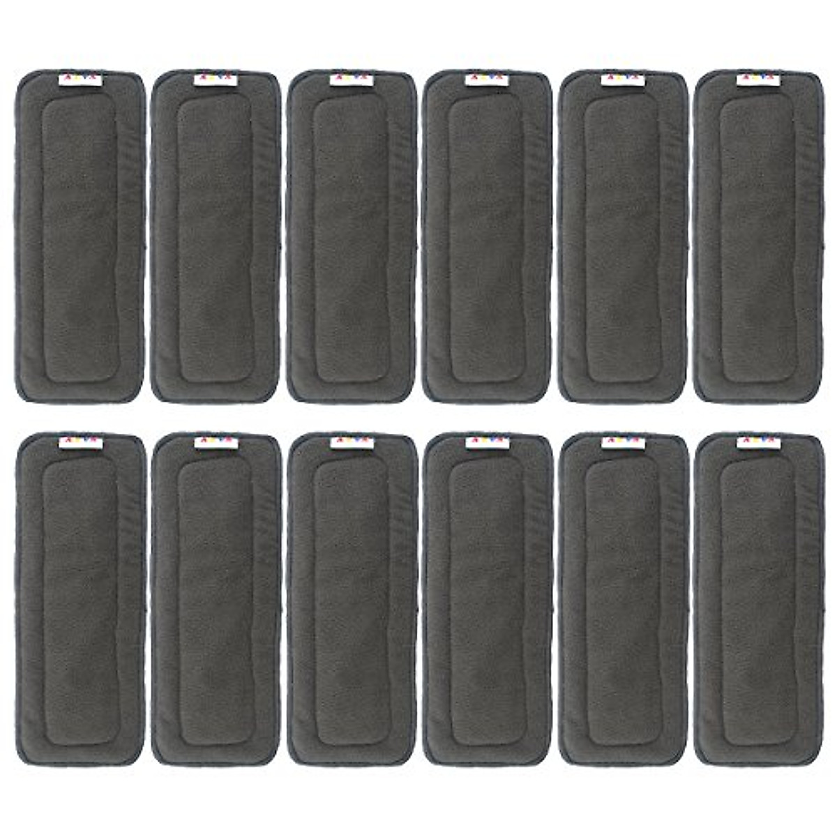 AlVABABY Charcoal Bamboo Inserts Cloth Diaper Liner,5-Layer Inserts,Reusable Liners for Baby Cloth Diapers 12pcs 12ZTN