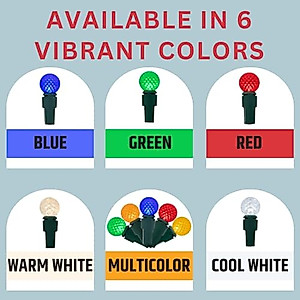 LED Christmas Tree Lights 60 Count, G12 Globe Indoor Outdoor String Lights, 20ft Green Wire Mini Ball, UL Certified (Red)