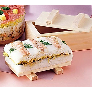 EDOYA Hinoki Wood Sushi Press Mold Oshizushi Made in Japan 5 slices(8.3×3 inch)