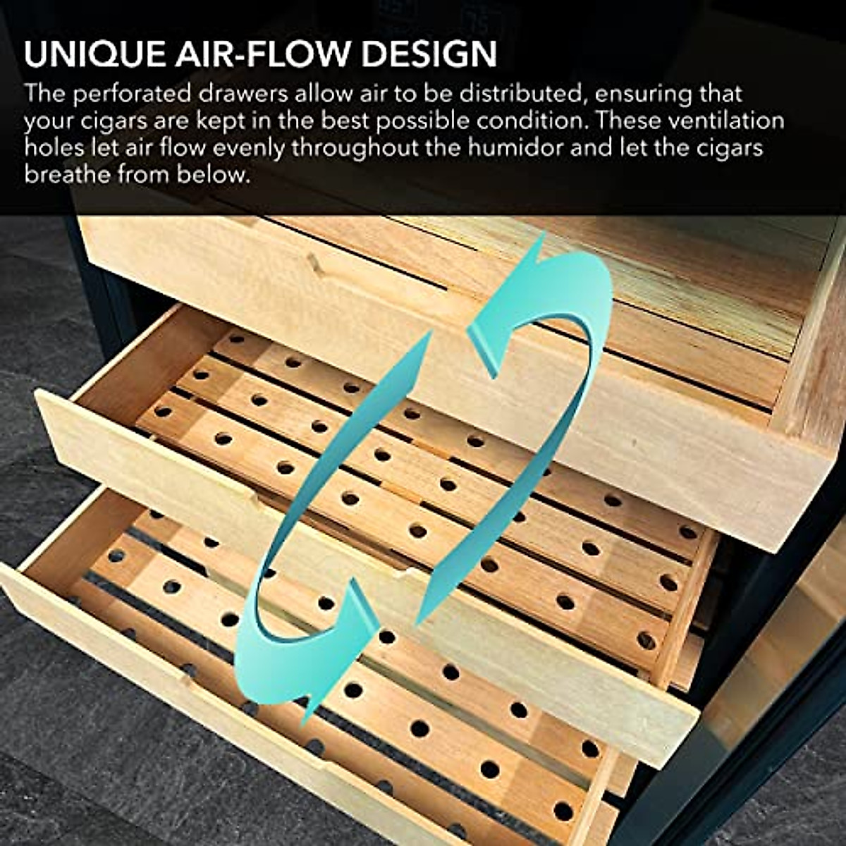 Whynter CHC-421HC 4.2 cu. ft. Cigar Cabinet Cooler Humidor with Built-in Heating & Cooling System, Humidity Temperature Control and Spanish Cedar Shelves