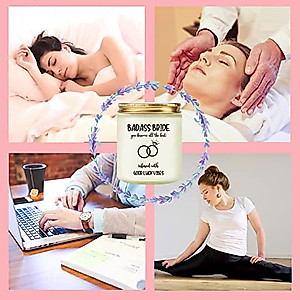 LAMIVEENLA Wedding Gifts Scented Candle Lavender - Cool Bride Gifts Bridal Shower Gift Engagement Gift for Women Bride to Be Gifts Bachelorette Gifts for Bride Soy Candle 7.4oz