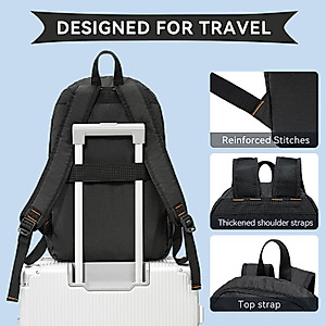 OMOUBOI Casual Daypacks Superbreak Backpack Laptop Backpack for Women & Men Fits Tourism School Business (Black)