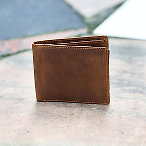 Fodiyaer Gifts for Husband-Personalized Engraved Leather Wallet Gifts Ideas for Men-Birthday Gifts, Christmas Gifts, Valentine, Anniversary, Wedding Gifts