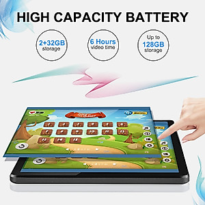 10.1 Inch Kids Tablet, Google Android 12 Tablet 2GB+32GB, Quad Core Processor, Dual Camera WiFi BT, 10.1 HD Touch Display GMS Certified Tableta