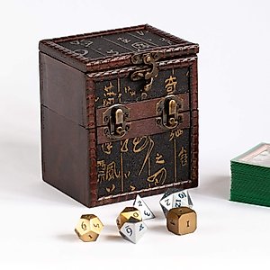 KakapopoTCG Elven Vault (Ancient Runes) Wood Deck and Counter Box Protector Sleeve Storage Trading Cards TCG MTG Magic FaB YGO EDH Commander Box FaB TCG PTCG Dice Box