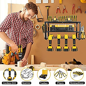 XYNB Power Tool Organizer, Drill Storage Rack Power Tool Organizer Wall Mount Drill Holder Wall Mount Drill Rack Removable Design