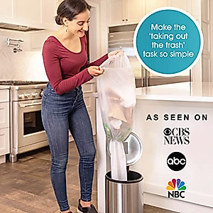 Popbins- Remove One Bag Another One Pops Right In - Clear 4 Gallon Trash Bag - 90 Count Easily Accessible Small Garbage Bags For Bathroom Trash Can And Mini Office Bins- With Patented Design