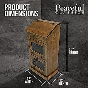 Peaceful Classics Potato Storage Wood Box, Wooden Bread Storage Bins, Decorative Potato and Onion Storage Bin, Potato Bin w/Grocery Section, Wooden Vegetable Storage for Kitchen Pantry, Special Walnut