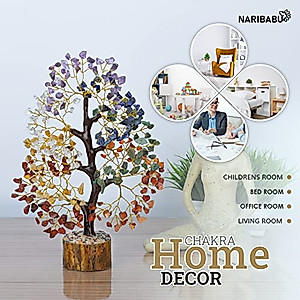 Seven Chakra Tree - Gemstone Tree - Feng Shui Crystal - Crystal Tree for Positive Energy - Gifts for Spiritual People - Crystal Decor - Chakra Crystals