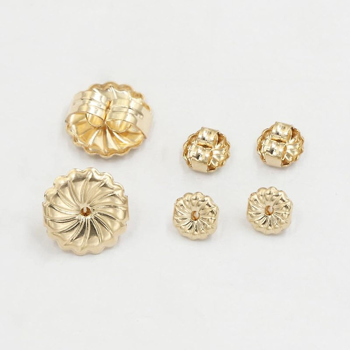 5 Pair 14K Gold Filled Swirl Design Earring Back Jewelry Findings for DIY Jewelry Making 5.0x5.2mm(Small)