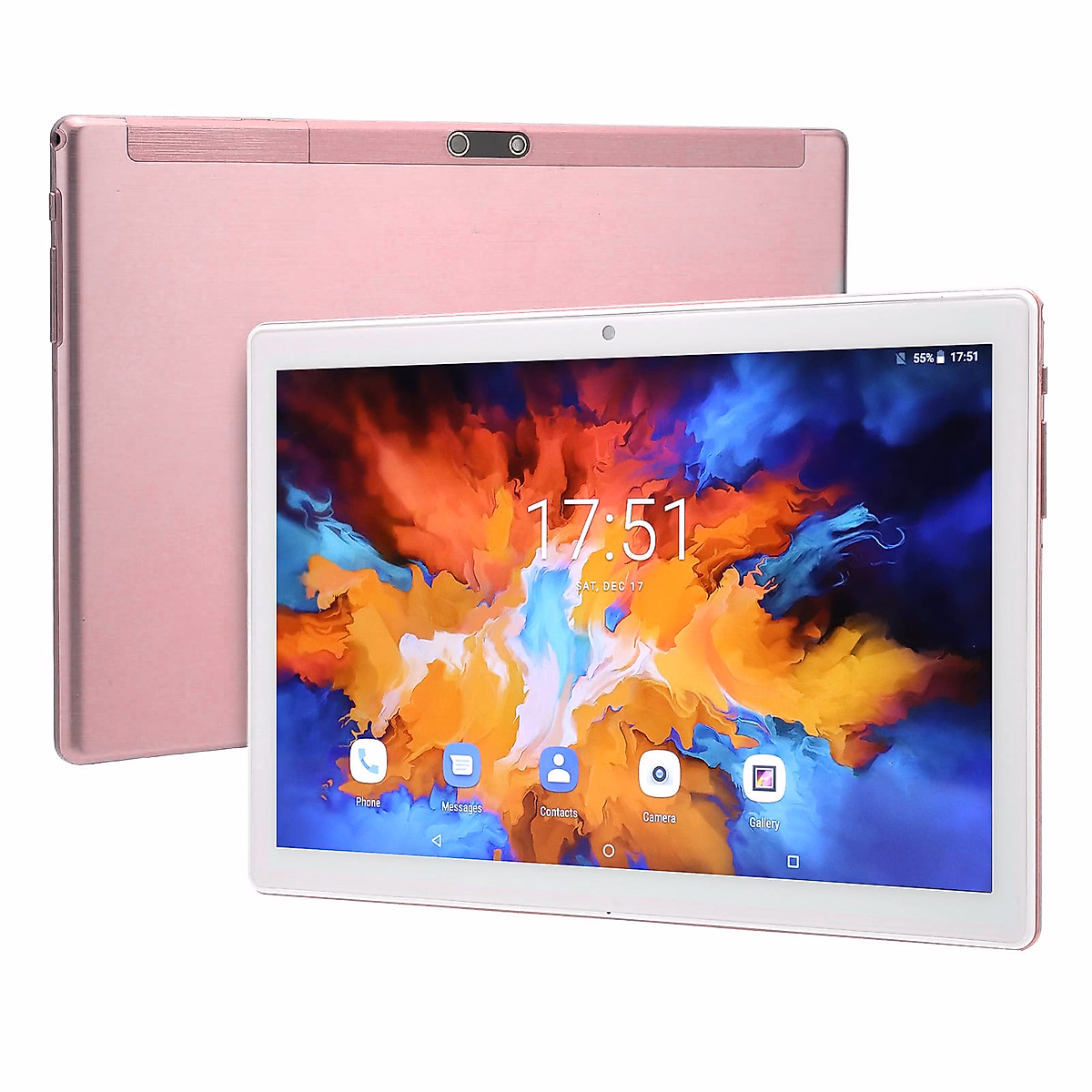 Android Tablet 10.1 Inch, 4G 5G WiFi Tablet, 8GB RAM 128GB ROM, Octa Core Processor, 2 Sim Slot, 1 Memory Card, 5+13MP Dual Camera, Computer Tablet for Reading, 6000mAh (Pink)