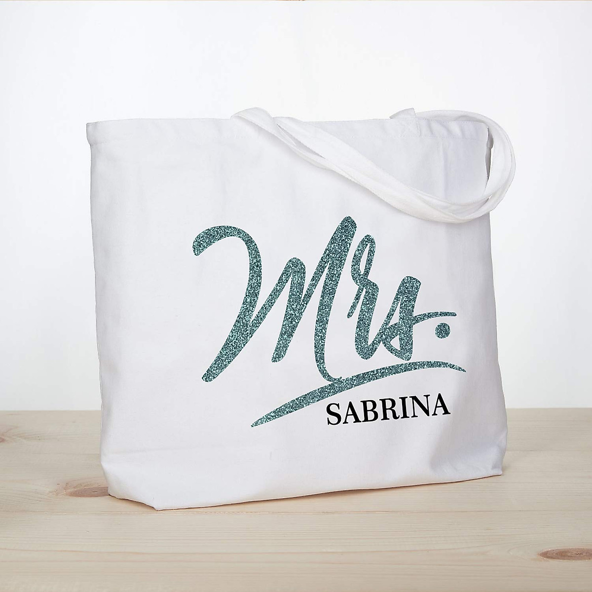 ELEGANTPARK Future The Mrs. EST. 2023 Personalized Bride Tote Wedding Bachelorette Bridal Shower Gifts Large Shoulder Bag Black with Champagne Glitter