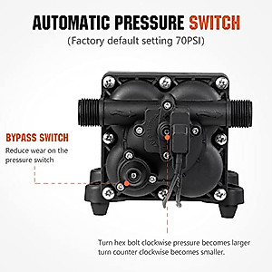 YOUNGTREE 110V Water Pump with Pressure Switch include Power Plug 5.5 GPM 70PSI 110VAC Water Pressure Booster Pump for Home Kitchen Bathroom RV Marine Yacht Garden Hose