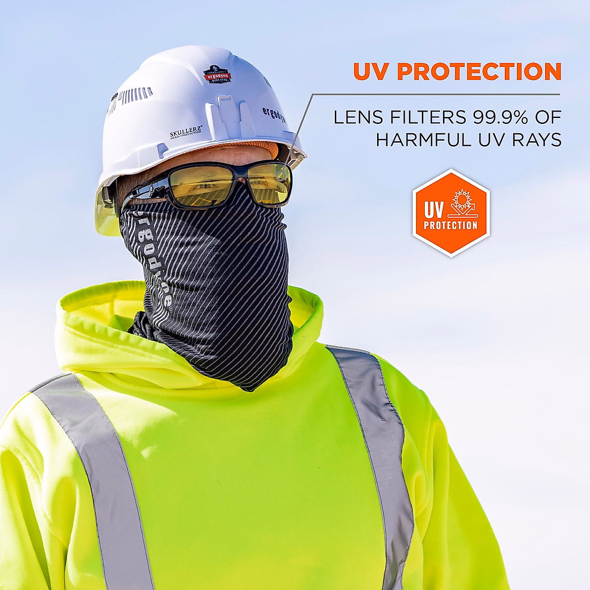 Ergodyne Skullerz Baldr Safety Glasses- Black Frame, Yellow Lens