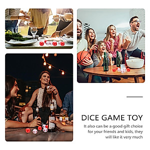 jojofuny Acrylic Dice 8pcs carnival party games kids brain teasers dice for teaching math 25MM Heart Dice