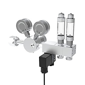 FZONE Pro Series Aquarium Dual Stage CO2 Regulator Adjustable Output Pressure with DC Solenoid and Integrated High Precision Needle Valve and Bubble Counter