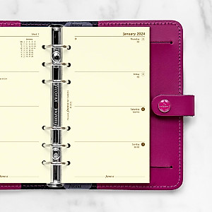 Filofax Personal week on two pages cotton cream English 2024 diary