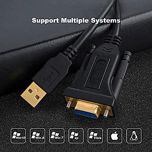 CableCreation USB to RS232 Adapter with PL2303 Chipset, 6.6ft USB 2.0 Male to RS232 Female DB9 Serial Converter Cable for Cashier Register, Modem, Scanner, Digital Cameras, CNC,Black