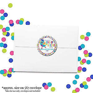 One of A Kind Cute Bird Themed Valentine Party Favor Sticker Labels for Kids, 40 2" Party Circle Stickers by AmandaCreation, Great for Classroom Valentines, Envelope Seals, Gifts & Treats