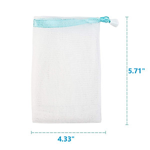 AUEAR, 20 Pack Handmade Soap Exfoliating Mesh Pouch Saver Bag Double Layer Bubble Foam Net Drawstring Holder (Assorted Colors)