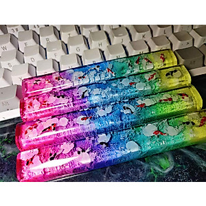 HFSECURITY Koi Space Bar Resin Keycaps for Cherry Mx Switch Mechanical Gaming Keyboard Handmade 6.25x Spacebar Colorful Resin Keycaps