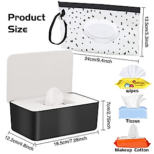 2 Pack Baby Wipe Dispenser, Portable Wet Wipe Pouch, Reusable & Refillable Reusable Travel Wet Wipe Pouch for Bathroom Baby Nursery with Cover Sealed Plastic Mask Storage Box