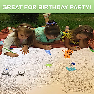 ALEX Art - Zoo Animals Giant Coloring Poster, 38.5x26.7 inches, Art Craft Kit for Kids Ages 4-12