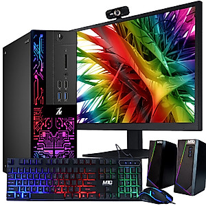 TechMagnet Computer Desktop PC, Intel Core i3-6100, Siwa 6, 8GB RAM, 240GB SSD (Fast Boot), 2TB HDD, New MTG 22 inch Monitor, Web Cam, RGB Speakers Keyboard Mouse, Windows 10 Professional (Renewed)