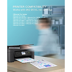 E-Z Ink Pro Compatible Ink Cartridges Replacement for HP 950XL 951XL 950 XL 951 XL to use with OfficeJet Pro 8600 8610 8615 8620 8625 8100 276dw 251dw (1 Black, 1 Cyan, 1 Magenta, 1 Yellow, 4 Pack)