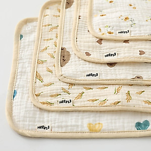 NEEEZE Baby Bandana Bibs - 5Pack - Muslin Baby Bibs - Baby Drool Bibs - Muslin Bandana Bibs - 4Layers Cotton- Bandana Baby Bibs - Baby Boy Sets - Drool Bibs for Baby Girl - Perfect for Baby Registry