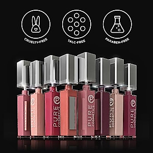 Pure Cosmetics Pure Illumination Lip Gloss - LED-lit Applicator w/Side Mirror - Non-Sticky, Moisturizing & Hydrating Lip Glosses - Soothes & Protects Dry Chapped Lips (Classy)