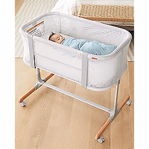 Skip Hop Baby Bassinet, Cozy Up 2-in-1 Bedside Sleeper & Bassinet, Grey