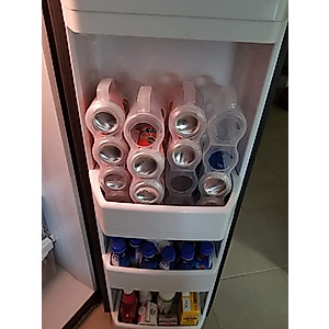 ChasBete Portable Soda Can Organizer for Refrigerator Shelf, Beer Can Holder, Fridge Storage Sliding Rack, Clear Plastic 2 Pack