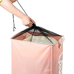 Foldable Laundry Basket, Large Capacity Removable Hamper with Wheels, for Storing Toys Clothes. 17.7" x 9.9" x 2.4"