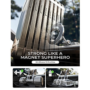 LISEN for MagSafe Car Mount, [24 Strong Magnet] 360° Rotation Magnetic Phone Holder for Car, iPhone Car Holder Mount Dash Phone Mount Car Fit for iPhone 15 14 13 12 Pro Max Plus Mini MagSafe Cases