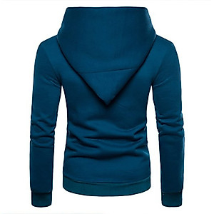 Maiyifu-GJ Men's Diagonal Zipper Hooded Sweatshirts Lightweight Fleece Slim Fit Hoodies Long Sleeve Casual Hip Hop Hoodie (Dark Green,XX-Large)