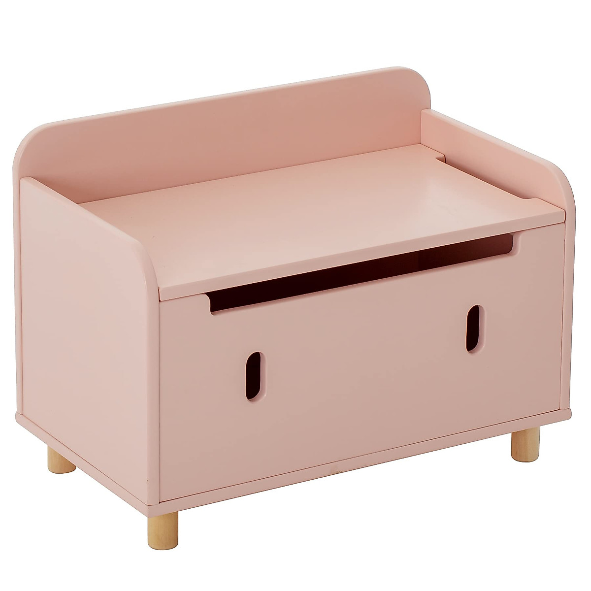 Toy Box for Kids, Wooden Toy Chest, Toy Organizer and Storage for Girls & Boys, Toys Bench Box Playroom Bedroom Living Room (Pink)