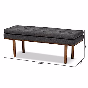Baxton Studio Benches, One Size, Dark Grey/Walnut