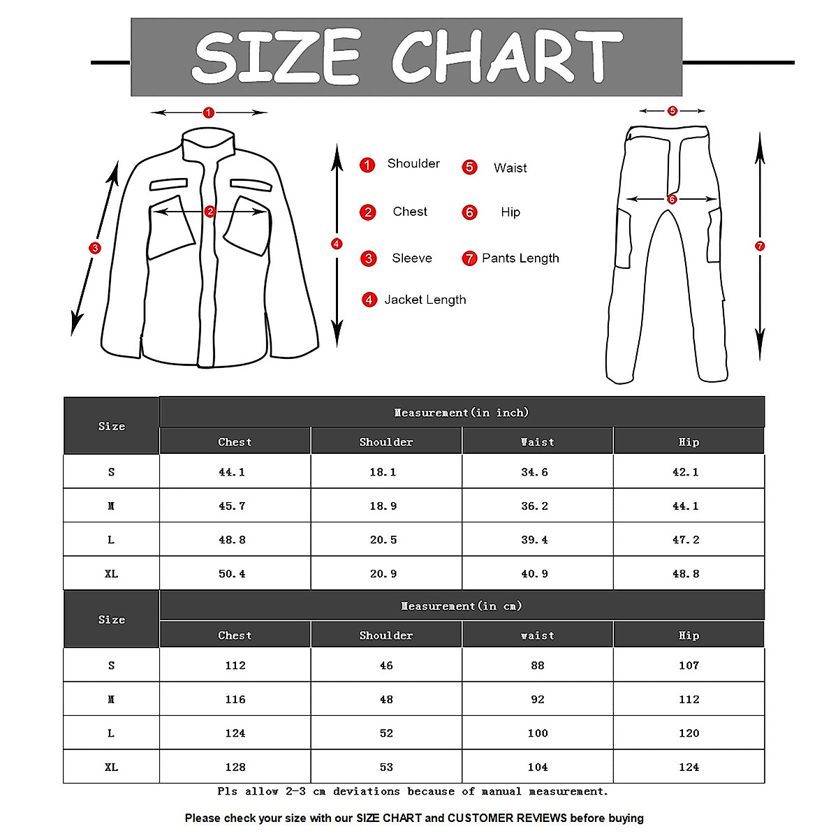 LANBAOSI Men's Tactical BDU Uniform Combat Suit Military Shirt Jacket Coat and Pants Set