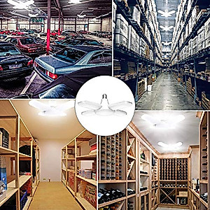 YiaMia LED Basement Lights Led Garage Lights LED Shop Light,6000LM 60W Deformable LED Light Bulbs Garage Ceiling Lighting,Workshop Light for Garage, Workshop, Workbench, Barn, Warehouse (1 Pack)