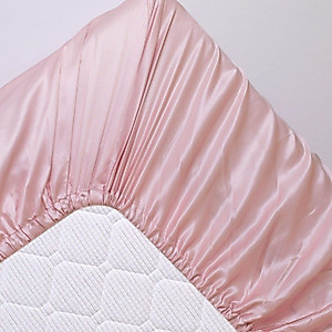 THXSILK Pure Silk Fitted Crib Sheet, Organic Crib Bedding-Ultra Soft, Smooth, 100% Top Grade Mulberry Silk, 28" x 52" x 8" (Champagne#1)