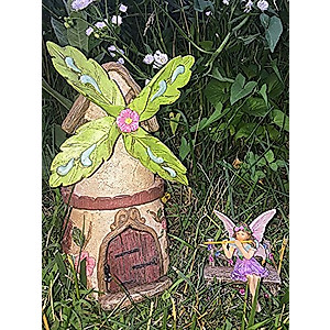 Patio Eden Miniature Fairy Garden House Kit - Mini Fairy Figurines - Indoor or Outdoor 3 Piece Accessory Set