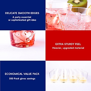 JOLLY CHEF 500 Pack Plastic Shot Glasses 1 oz Disposable Cups 1 Ounce Tasting Cups Party Cups Perfect for Thankgiving Halloween Christmas Parties