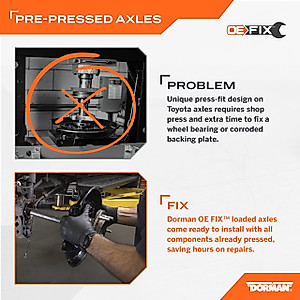 Dorman 926-174 Rear Passenger Side Pre-Pressed Rear Axle Compatible with Select Toyota Models (OE FIX)